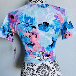 JoyLab | Swim | Joy Lab Short Sleeve Floral Swim Top | Poshmark